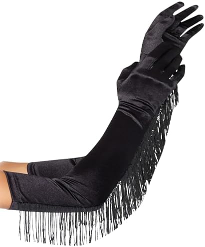 Micozy Glitter Sequin Gloves - Fringe Fingerless Gloves, Long Metallic ...