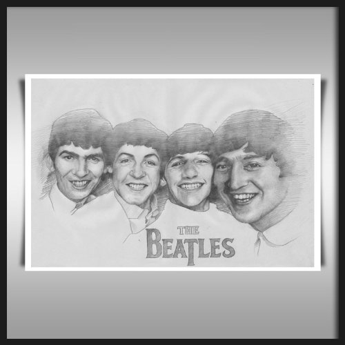 The Beatles Sketch A1 340gsm Maximum Weight Canvas Art Print 90 x 60 cm ...