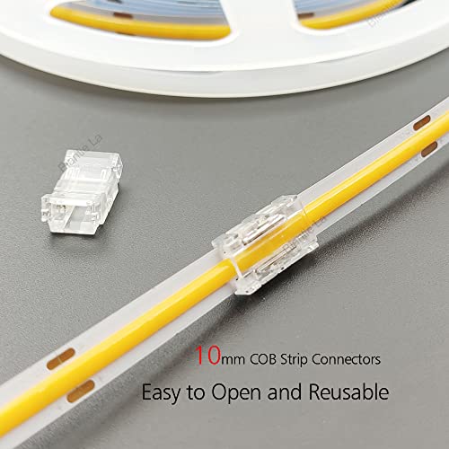Masterwon 2-Pin 10mm LED Light Strip Connectors Unwired Clips DIY Strip ...