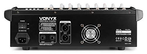 Vonyx AM8A 8-kanaals muziekmixer met ingebouwde 1000W versterker ...