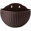Amazon.com: Hanging Planter Pot Half Round Imitation Rattan European ...
