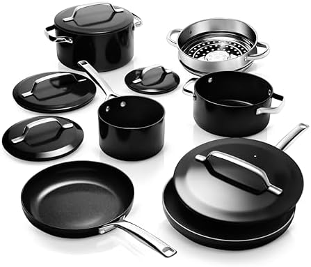 Amazon.com: Gotham Steel 12 Pc Ceramic Pots and Pans Set Non Stick ...