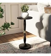Amazon.com: Relso Stupa Solid Wood End Table – 22" Tall Round Side ...