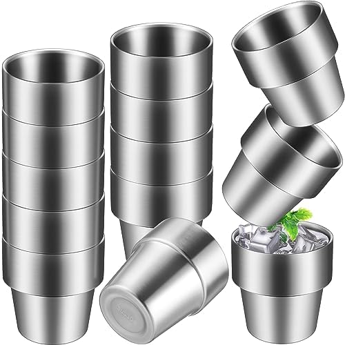 Amazon.com: 12 Pieces Stainless Steel Insulated Cup 10 oz Stackable ...