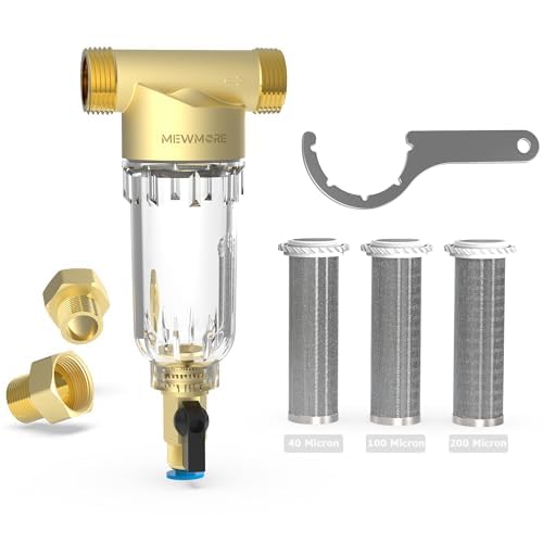 WHC40 Sediment Filter, 40 & 100 & 200 Micron Reusable Spin Down ...