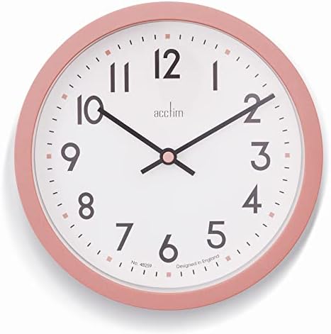 Acctim Elstow Small Kitchen Wall Clock Quartz Retro Style Clay 20cm ...