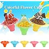 Amazon.com: ZENFUN 200 pcs 4oz Colorful Flower Snow Cone Cups with ...