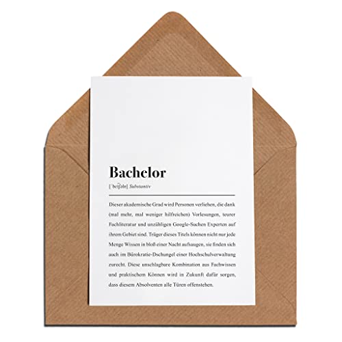 Bachelor Definition: Karte mit Umschlag : Amazon.de: Bürobedarf ...