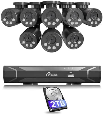 Amazon.com : Loocam Wired Security Camera System 4K with AI Human ...