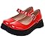 Amazon.com | Meefit Women Wedge Patent Leather Mary Janes Low Heel ...