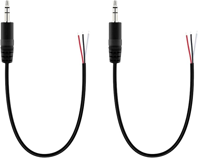 Greluma 2 Piezas Enchufe Macho de 3.5 mm a Extremo Abierto de Cable pelado, Conector Jack ...