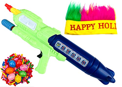 Buy Evisha Happy Holi Cap And 3 Nozzel Long Water Pistol|Toy Gun ...