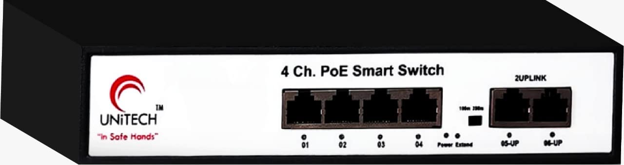 Unitech Fast Ethernet PoE Switch 4 Port Gigabit, 2 Port Ethernet Uplink ...