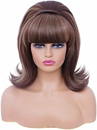 Amazon.com: IEBIYO 50s Flip Black Beehive Wig with Retro Bangs - 50s/60s Costume Wig for Women ...