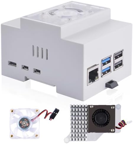 Amazon.com: GeeekPi Case for Raspberry Pi 5, DIN Rail Case with Active ...