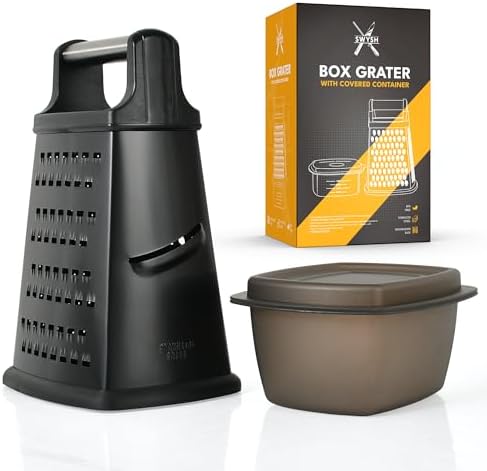 2 Pack, Cheese Box Grater & Handheld Cheese Grater Set, Stainless Steel ...