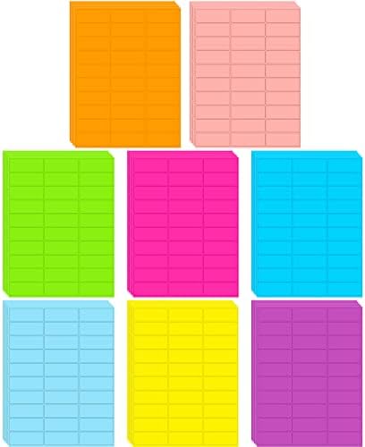 Amazon.com : Geyee 1800 Pcs Fluorescent Address Labels Colored Address ...