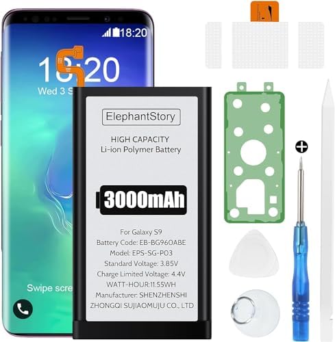 Amazon.com: ElephantStory Battery for Samsung Galaxy S9 Replacement Kit ...