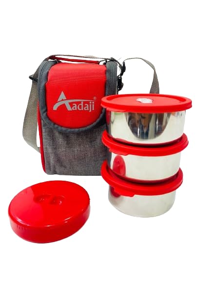 Buy Aadaji Executive Stainless Steel Lunch Box Set 3 Steel containers ...