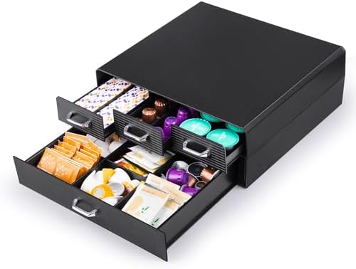 Amazon.com: Navaris Bamboo Coffee Pod Drawer Organizer - Capsule ...