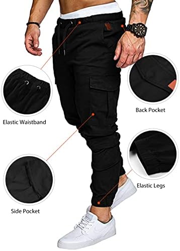 Amazon.com: JMIERR Mens Fashion Cargo Pants - Casual Cotton Tapered Stretch Twill Drawstring ...