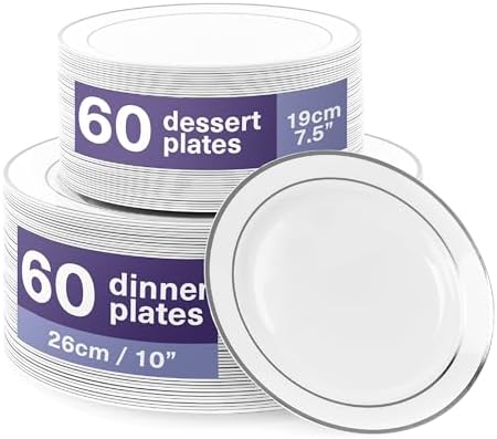 Best House Reusable Plastic Plates - 200 Pack, Microwave and Dishwasher ...