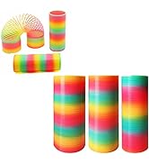 Amazon.com: Rainbow Coil Magic Spring Toy,Colorful Rainbow Neon Plastic ...
