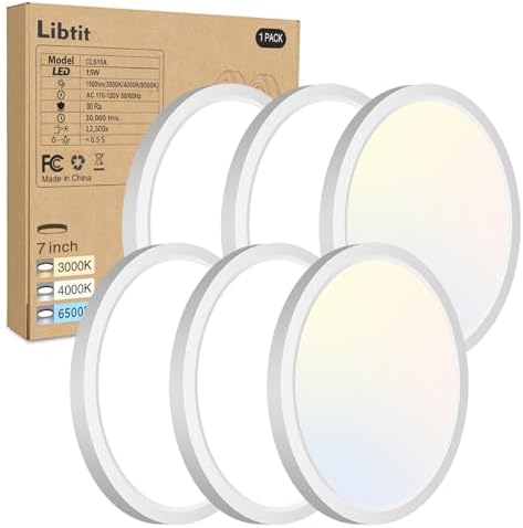 libtit Flush Mount Ceiling Light 7 Inch, 15W 1500Lm Surface Mount LED ...