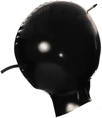 Amazon.com: Latex Hood Inflatable Mask with Mouth Tube Full Face ...