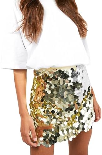 Glitzer Rock Damen Pailletten Rock Blau Disco Outfit Lila Roter ...