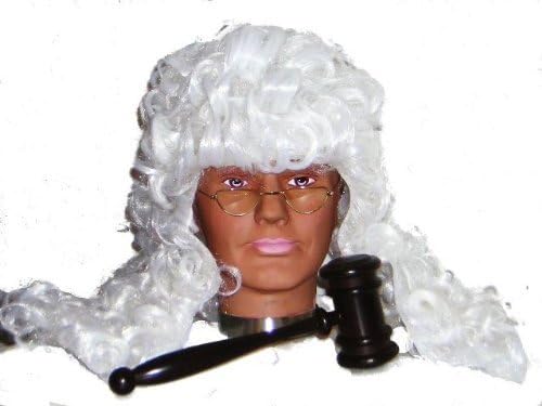 Judge Fancy Dress Costume Wig, Glasses & Gavel Kit by Parties Unwrapped ...