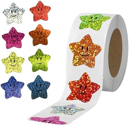 Amazon.com: Anwyll Star Stickers,Smiley Face Star Stickers for Kids ...
