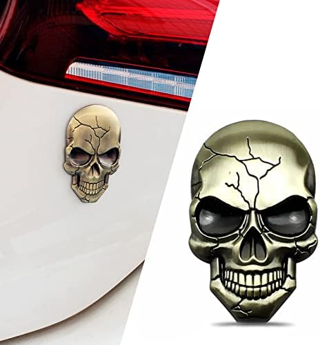 Amazon.com: Fogfar Pack of 1 Metal Car Sticker, 3D Skull Devil Car ...