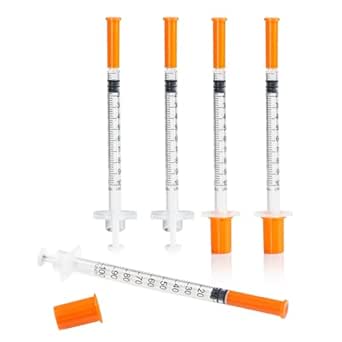 Amazon.com: 1ML Syringes with 30Ga 1/2in Needle, U-100 1cc Syringe 30G Needle, Lab Measuring ...