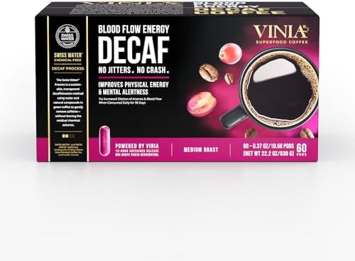 Amazon.com: VINIA Blood Flow Energy Coffee DECAF - Medium Roast ...