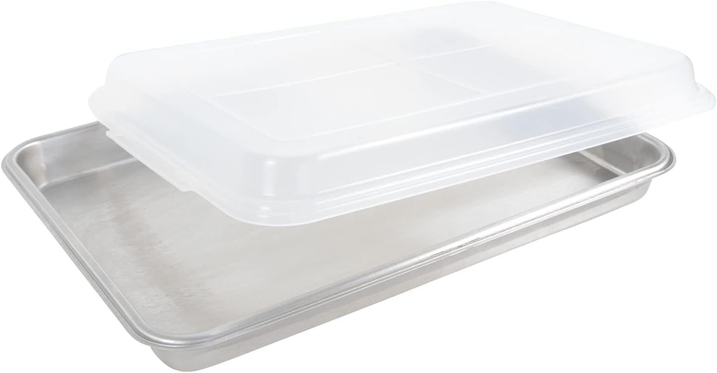 Amazon.com: USA Pan Bakeware Nonstick, Half Sheet Pan with Lid, White ...