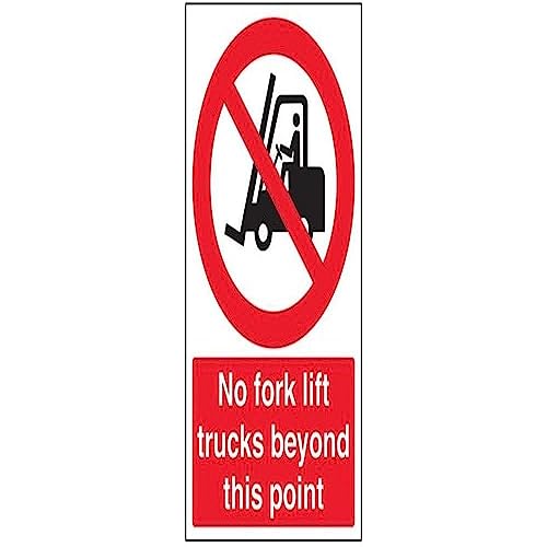 VSafety No Fork Lift Trucks Beyond This Point Sign – Portrait – 200mm x ...