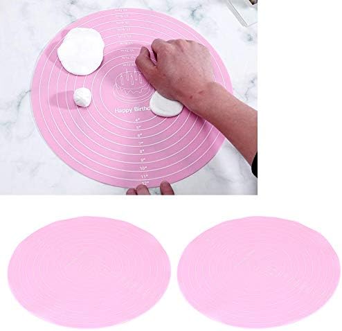 Amazon.com: Longzhuo 2PCS NonStick Round Silicone Dough Rolling Mat ...