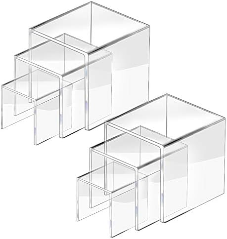 Amazon.com: Fixwal 6pcs 2 Set Acrylic Risers for Display Clear Acrylic ...