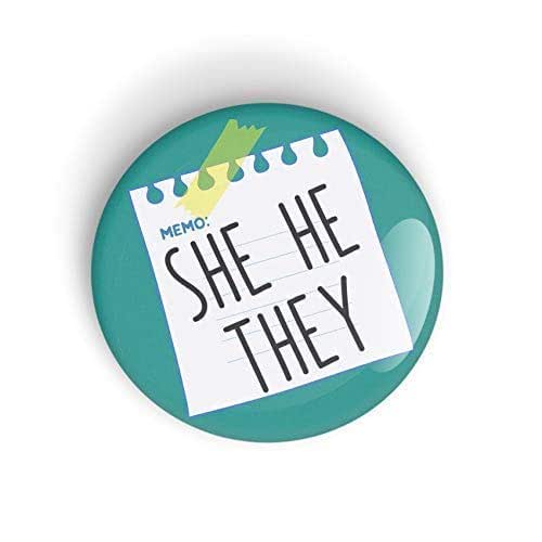 Amazon.com: Pronoun She/He/They pin badge button, LGBTQ+, LGBT pinback ...