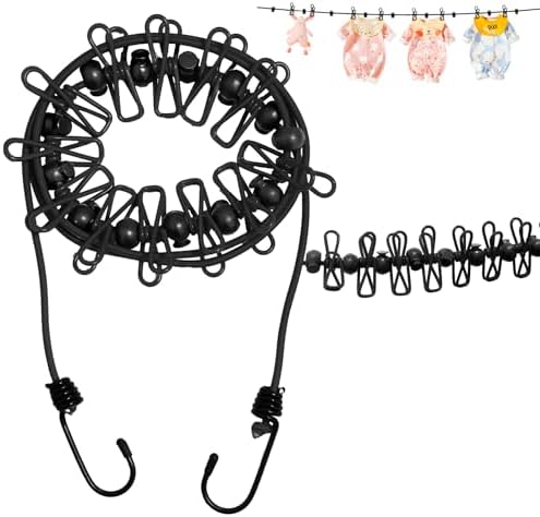 2 Pack Portable Clothes line, Elastic Travel Washing Line Adjustable ...