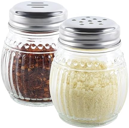 Amazon.com: Wongblee Cheese and Pepper Shakers Set of 2, 6oz Glass ...