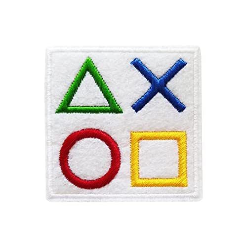 Amazon.com: Symbols Game Patch Embroidered Iron-On Square Gaming ...