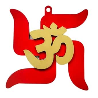 Sohibe Hand Painted Swastik with Central Om Symbol Special for Door ...