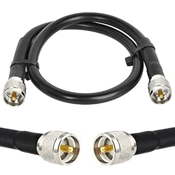 MOOKEERF CB Coax Cable - RG213 Coaxial UHF Male to Male 2FT Low Loss RG-213 UHF Cable for Ham ...