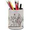 Amazon.com: XUWU Western Desert Cowboy Pen Holder Pencil Organizer Cute ...