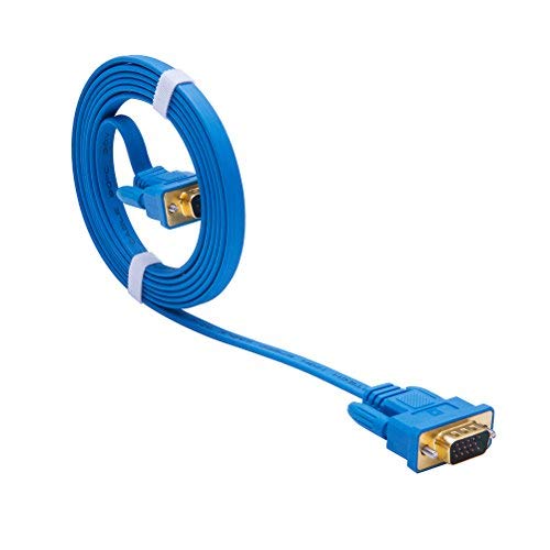 DTECH Slim Flexible 6 Feet VGA Cable Male to Male 1080p High Resolution ...