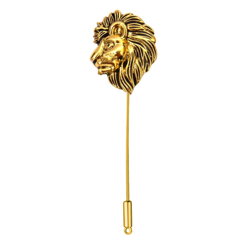 Buy Mahi Gold Plated Vintage Lion-Shaped Wedding Brooch/Lapel Pin for ...