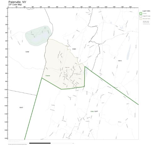 Amazon.com : ZIP Code Wall Map of Palenville, NY ZIP Code Map Laminated ...