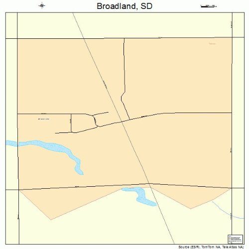 Large Street & Road Map of Broadland, South Dakota SD - Printed poster ...